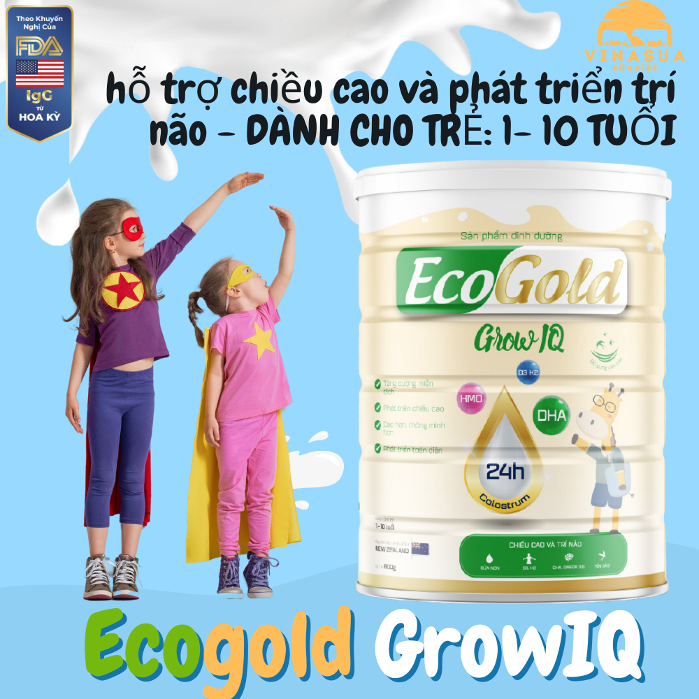 Sữa Bột - Ecogold Grow IQ Cho Trẻ Từ 1-10 Tuổi Tăng Chiều Cao Vượt Trội ...