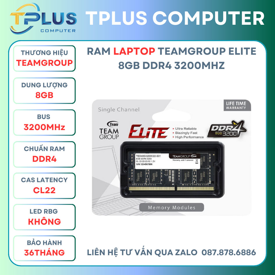RAM DDR4 Laptop TeamGroup Elite 8GB 3200MHz | Shopee Việt Nam