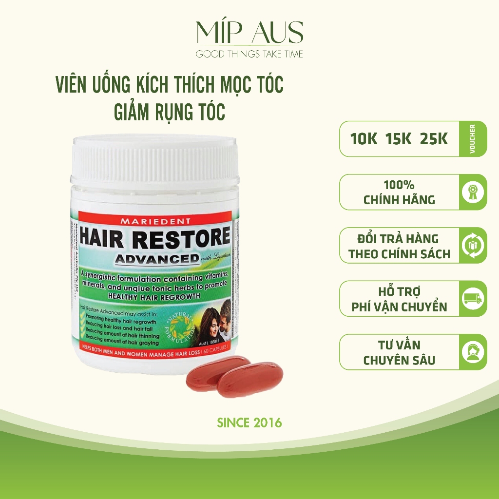 Viên Uống Kích Thích Mọc Tóc - Hair Restore Advanced 60 Viên | Shopee ...