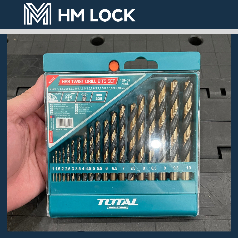 BỘ 19 MŨI KHOAN KIM LOẠI HSS(1-10mm) TOTAL - TACSD0195 | Shopee Việt Nam
