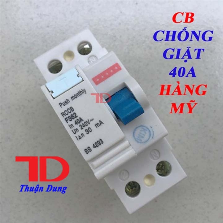 CB Chống giật 2F,40A 50A 63A Hàng Mỹ và ASB 111 gài, Đế CB 2F - Điện ...