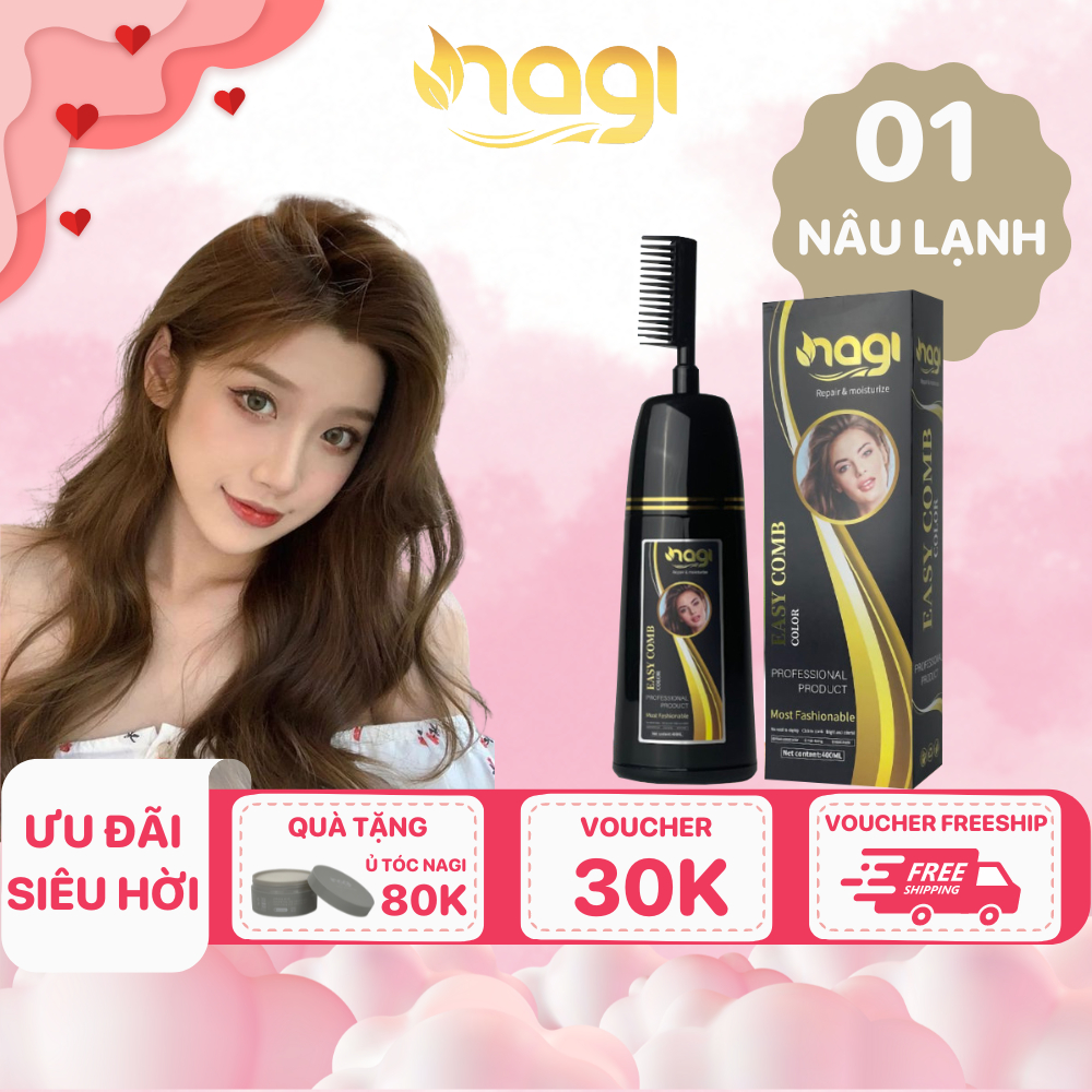 Dầu gội nhuộm tóc màu Nâu Lạnh Nagi Cold Brown 01 chiết xuất từ thiên ...