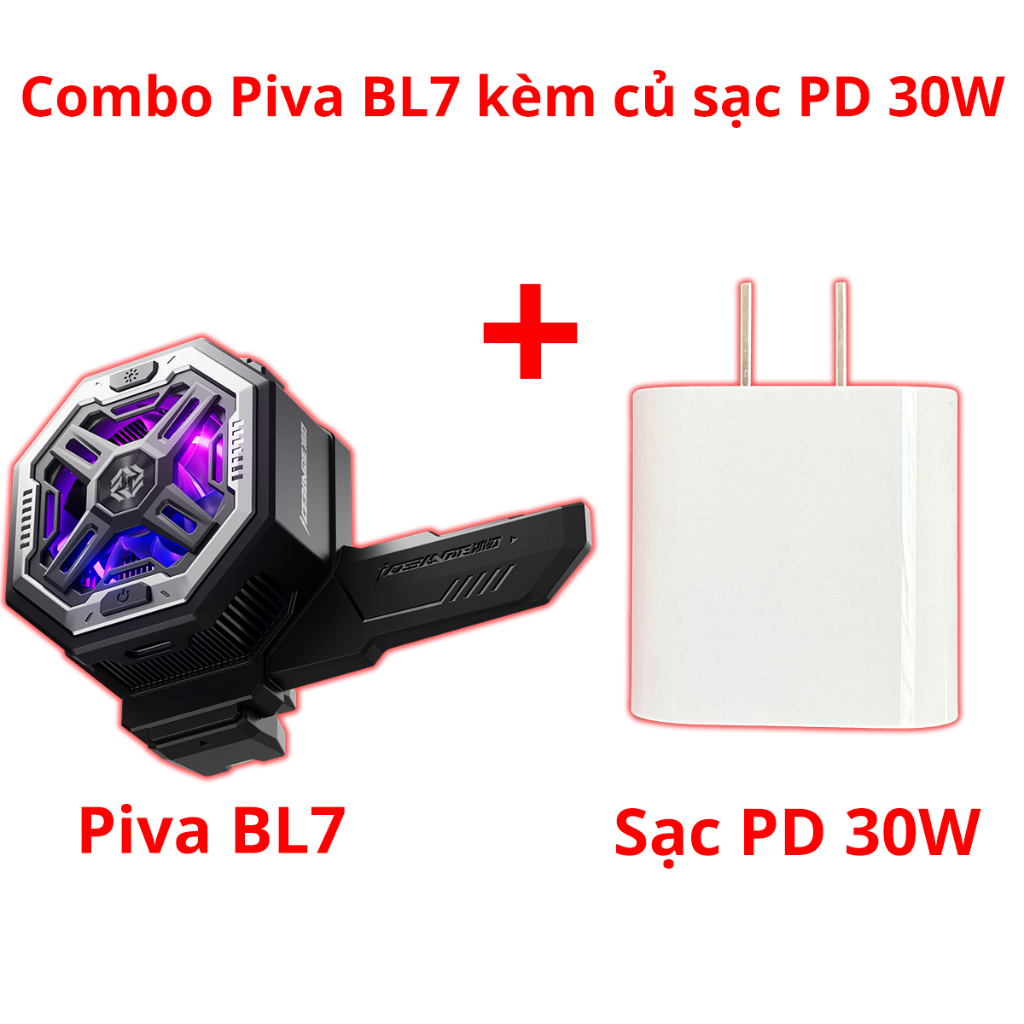 Piva BL7 BX7 Quạt tản nhiệt sò lạnh dành cho điện thoại - Công suất cao 20W làm lạnh cực nhanh ...
