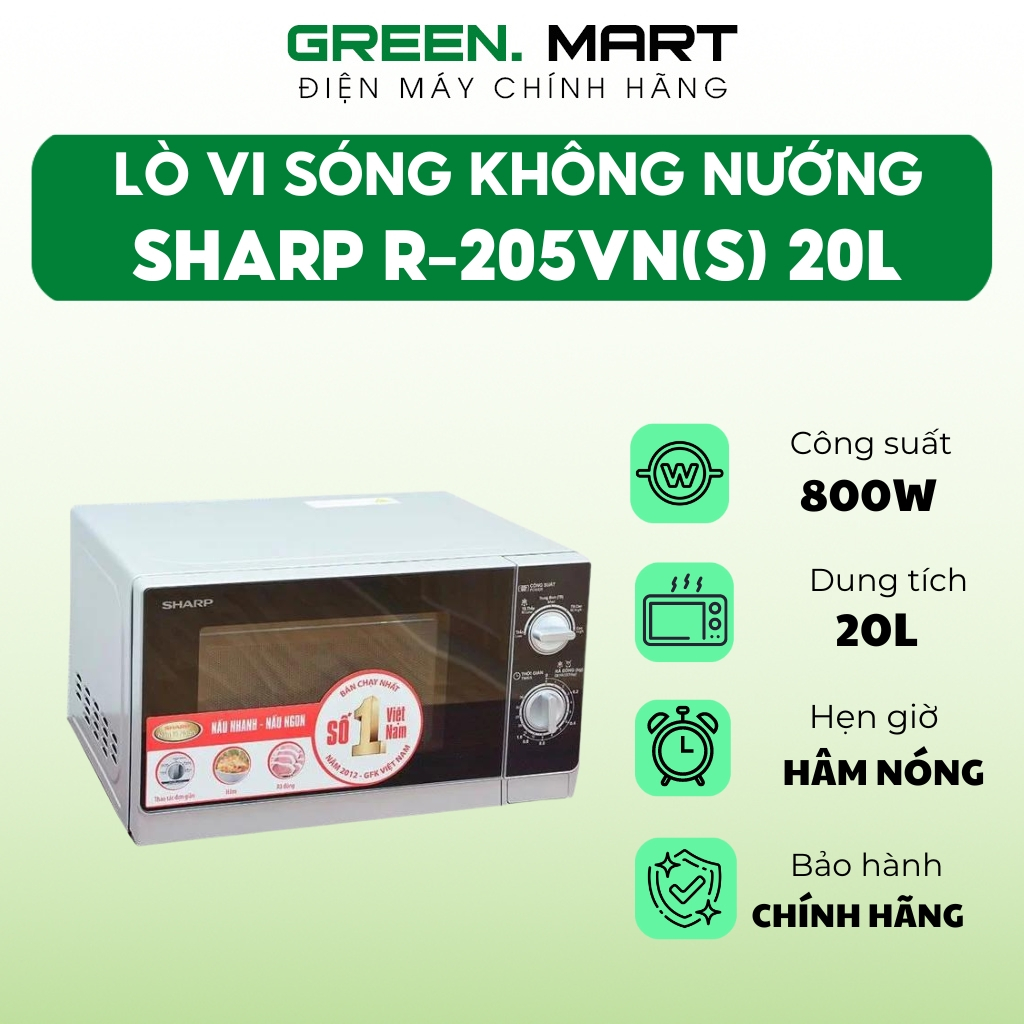 Lò vi sóng Sharp 20L 23L R-G222VN-S có nướng R-207VN-SL R-2235H R-G302VN-S R-205VN-S R-207VN-SL ...