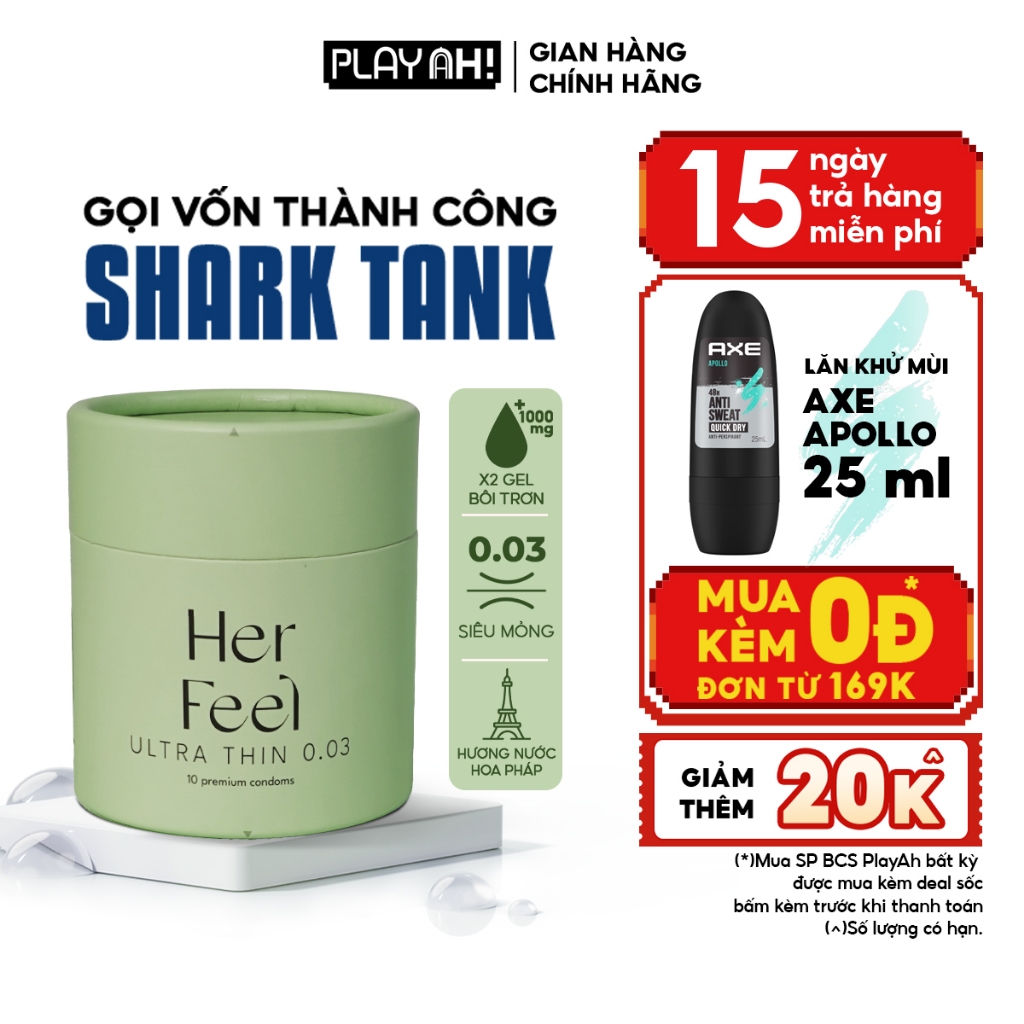 Bao Cao Su PlayAh Super Invisible Siêu Mỏng/ Nhiều Gel/ Kéo Dài Thời ...