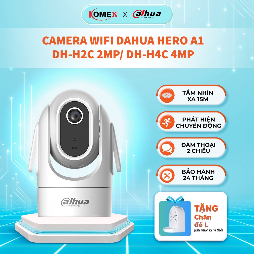 Camera Wifi DAHUA Hero A1 DH-H2C 2MP/ DH-H4C 4MP Quay quét trong nhà, Đàm thoại 2 chiều,Bảo vệ ...