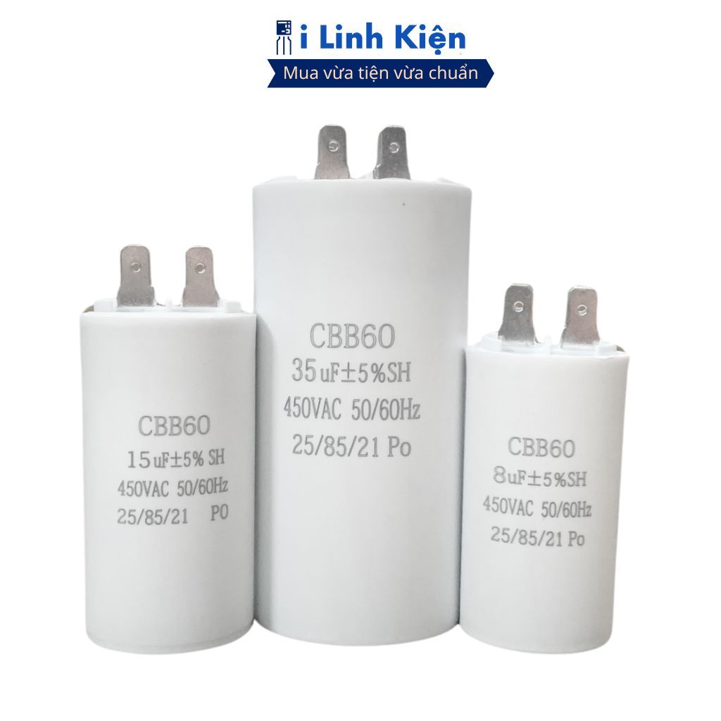 Tụ khởi động máy bơm nước CBB60 450V 4uF-450uF 4 chân jack cắm chính ...