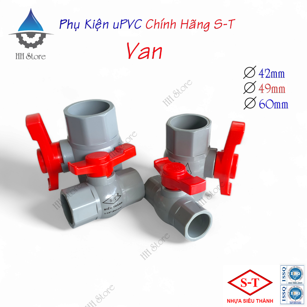 Van Nước, Van Khóa, Van Xả, Van Nhựa PVC phi 42, 49, 60mm. Hàng Chính ...