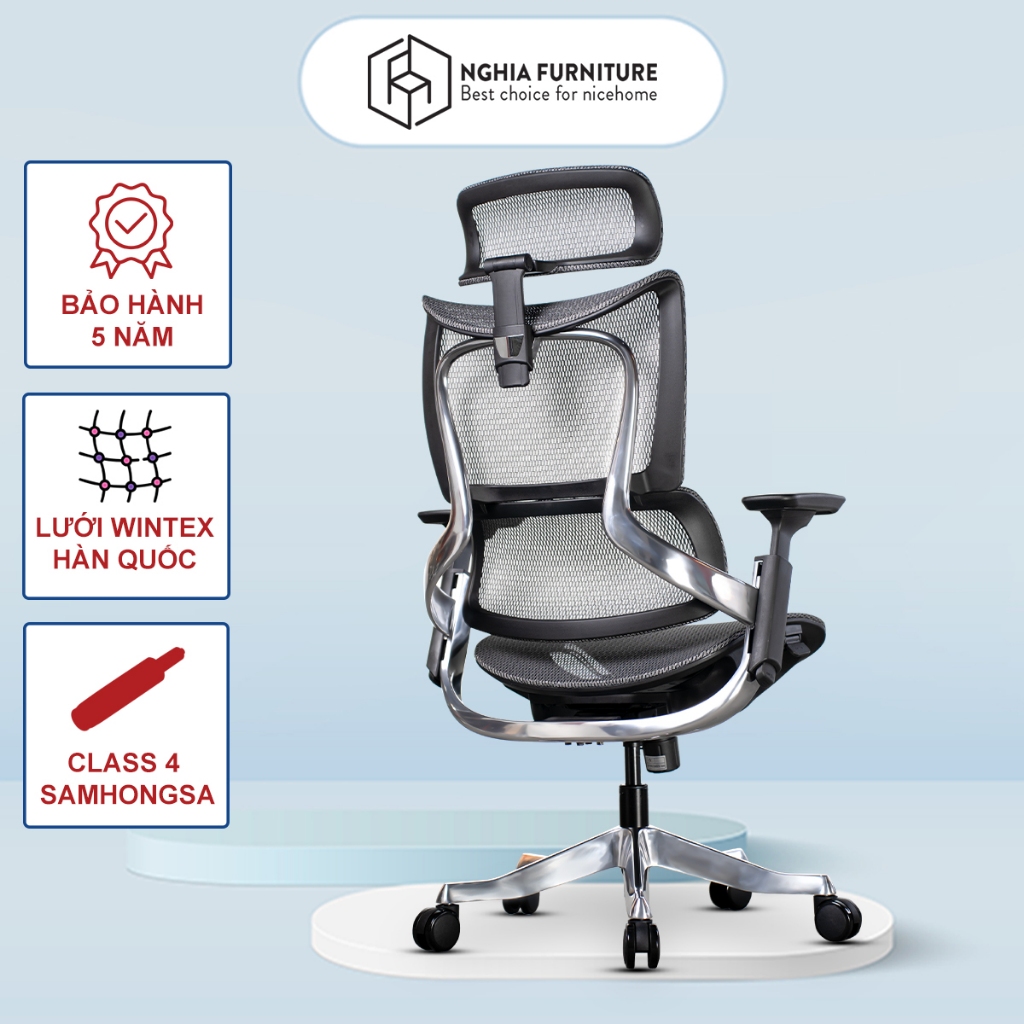 Ghế công thái học Nghia furniture Maza, Piston class 4 Samhongsa Hàn ...