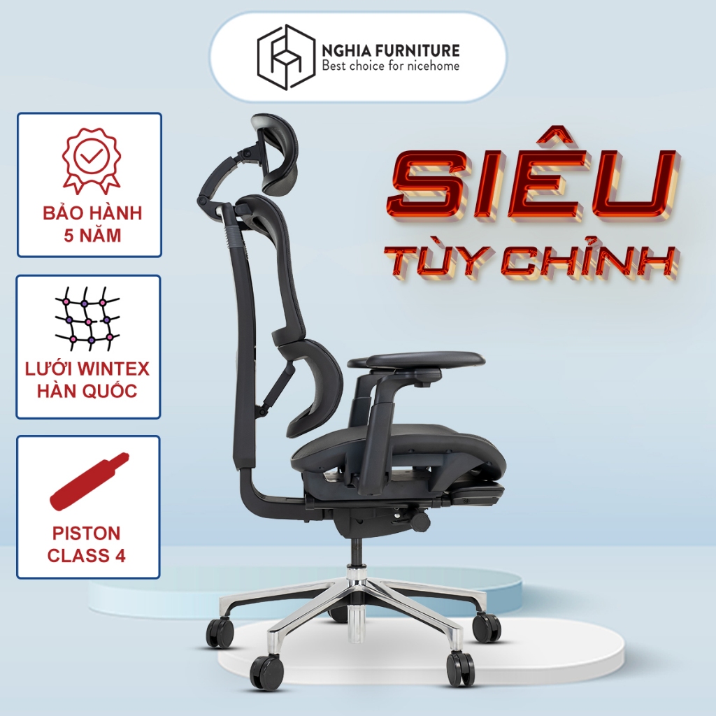 Ghế văn phòng công thái học Nghiafurniture Lumbar full tính năng bá đạo ...