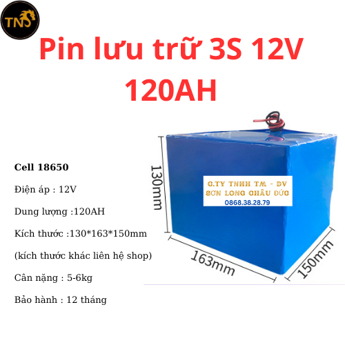 Pin lưu trữ 12V , Pin 3S 12V 120AH ( BẢO HÀNH 12 THÁNG ) | Shopee Việt Nam
