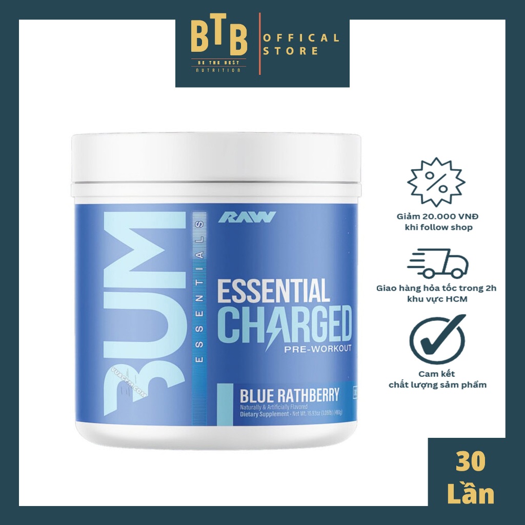 Bột tăng sức mạnh thể hình thể thao CBUM ESSENTIAL CHARGED 25 lần dùng ...