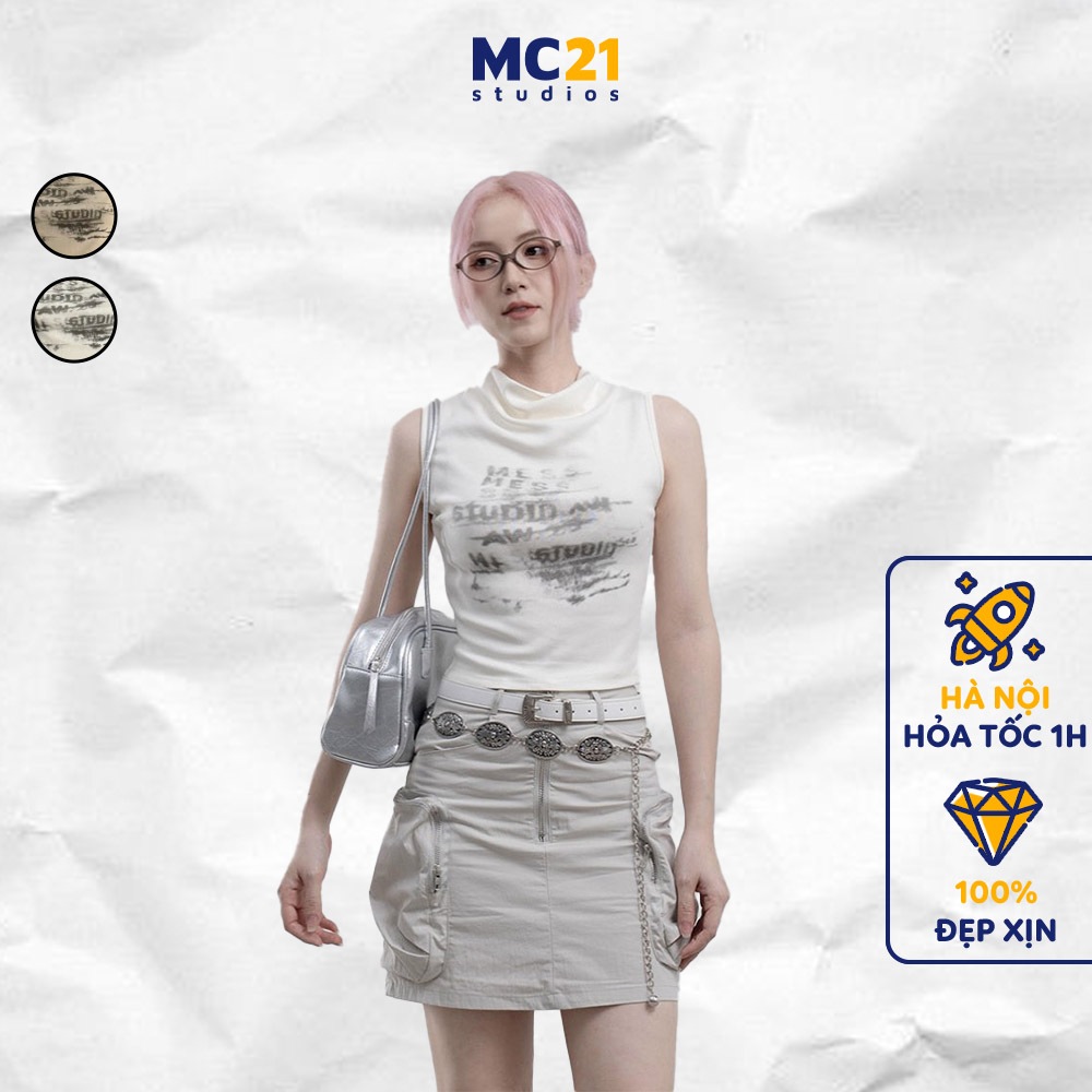 Áo 3 lỗ croptop MC21.STUDIOS form ôm Ulzzang Streetwear Hàn Quốc tee nữ phông cổ tròn pull A4151 ...