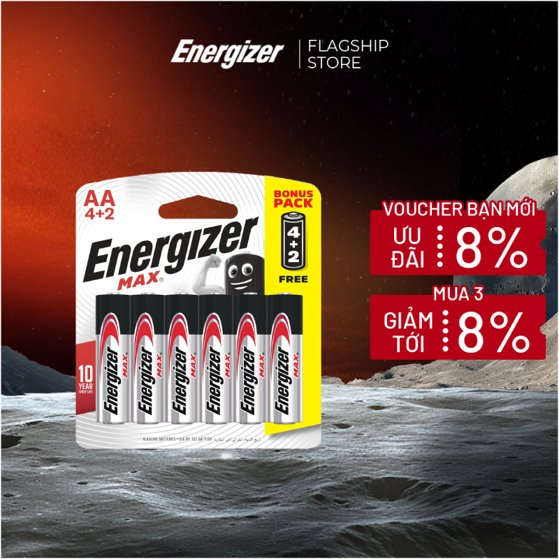 Viên Pin AA Energizer Max E91 BP4+2 - Vỉ 4 Tặng 2 | Shopee Việt Nam