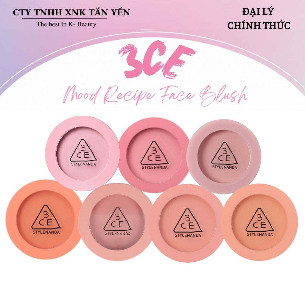 Phấn Má Hồng 3CE Face Blush 5.5g (Delectable - Mono Pink - City Mauve ...