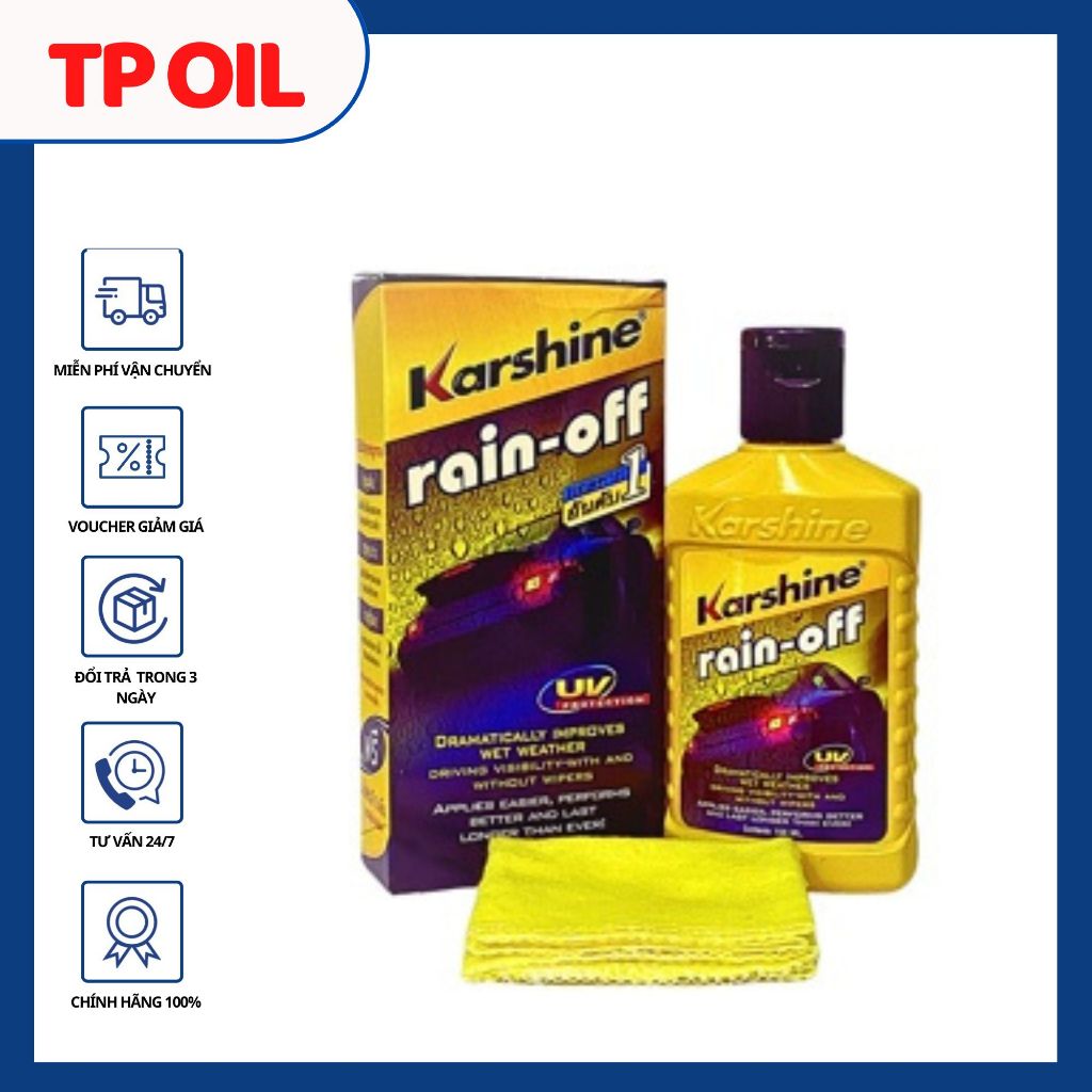 Dầu phủ bóng bám mưa kính xe hơi, chất phủ Nano kính ô tô Karshine Rain ...