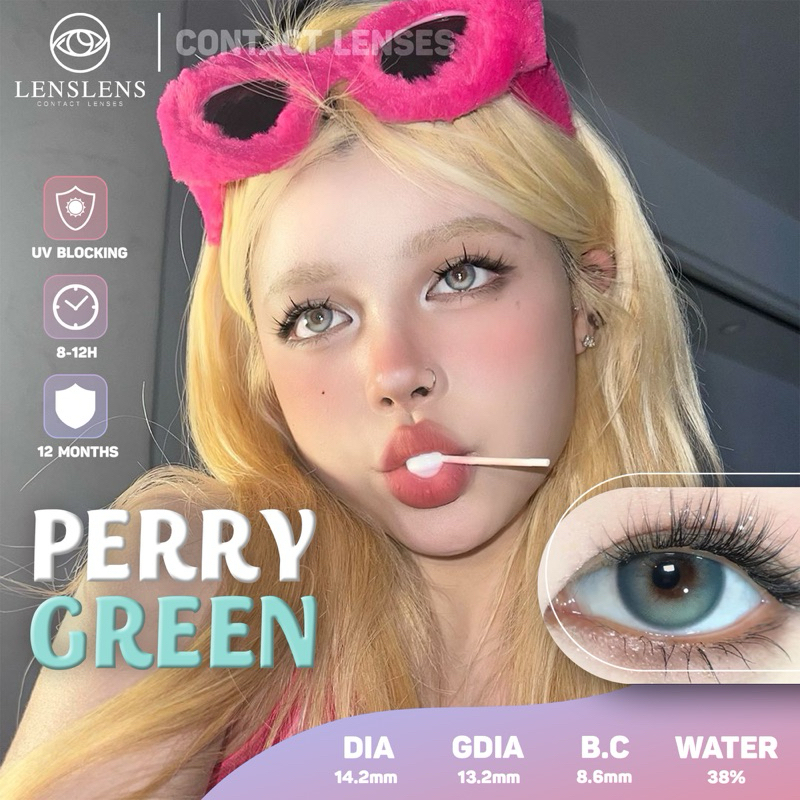 Lens Mắt Kính Áp Tròng Xanh Lá Trầm Perry Green 14.2mm | Shopee Việt Nam