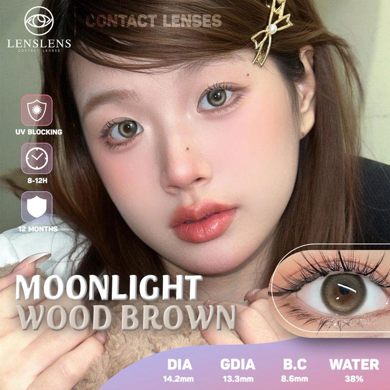 Lens Mắt Kính Áp Tròng Moonlight Nâu Gỗ Hot Douyin | Shopee Việt Nam