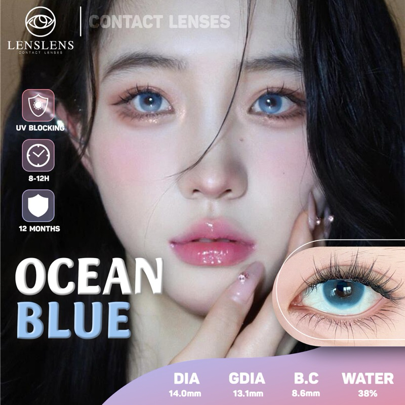 Lens Mắt Kính Áp Tròng Ocean Blue Hiệu Ứng Filter Nhũ Mắt Ướt | Shopee ...
