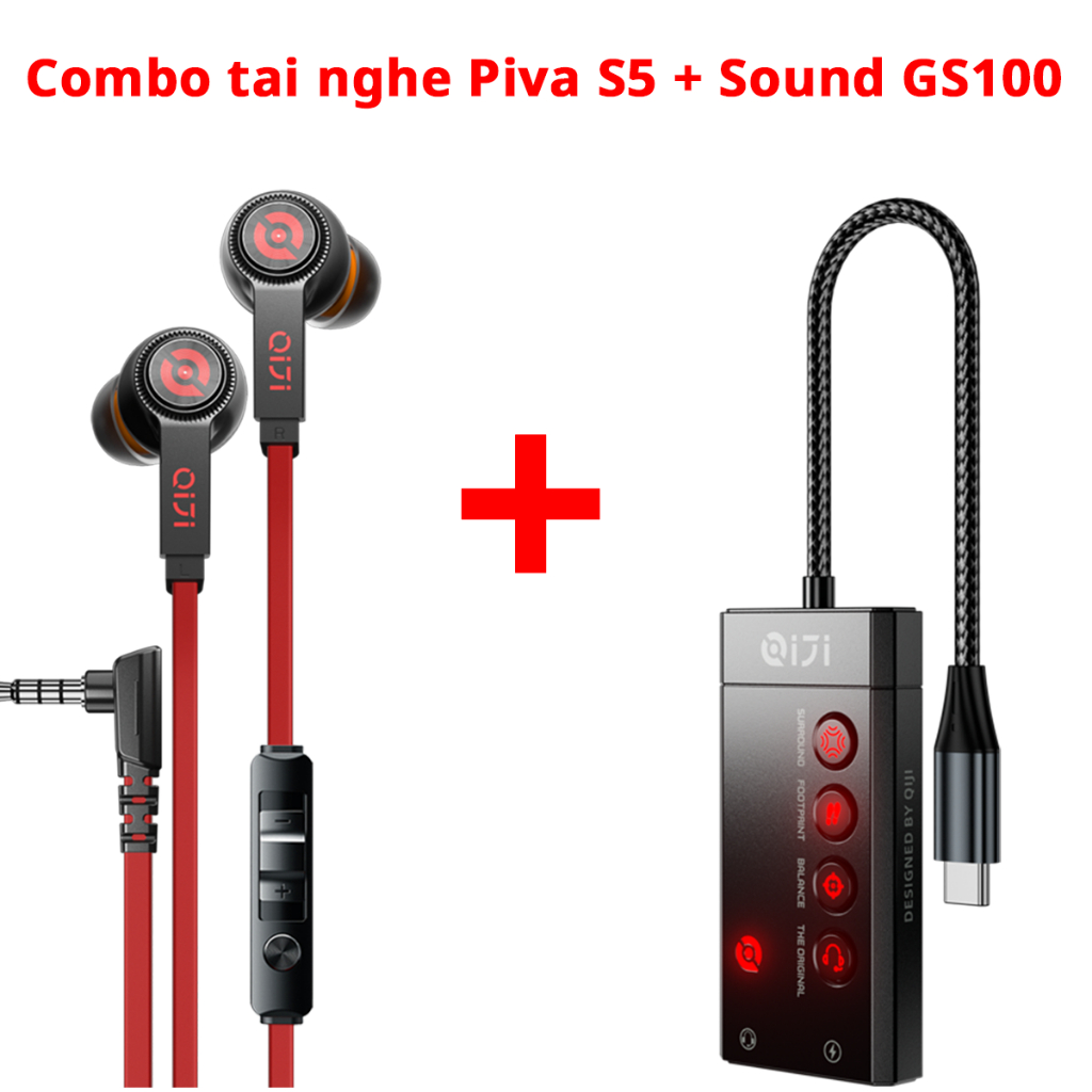 Piva S5 Tai nghe Gaming kết hợp Sound Card Hack tiếng chân Piva GS100 ...
