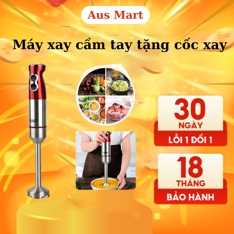 Máy Xay Cầm Tay RAF 4in1 Công Suất Lớn Máy Xay Đa Năng 1600W Chế Biến ...