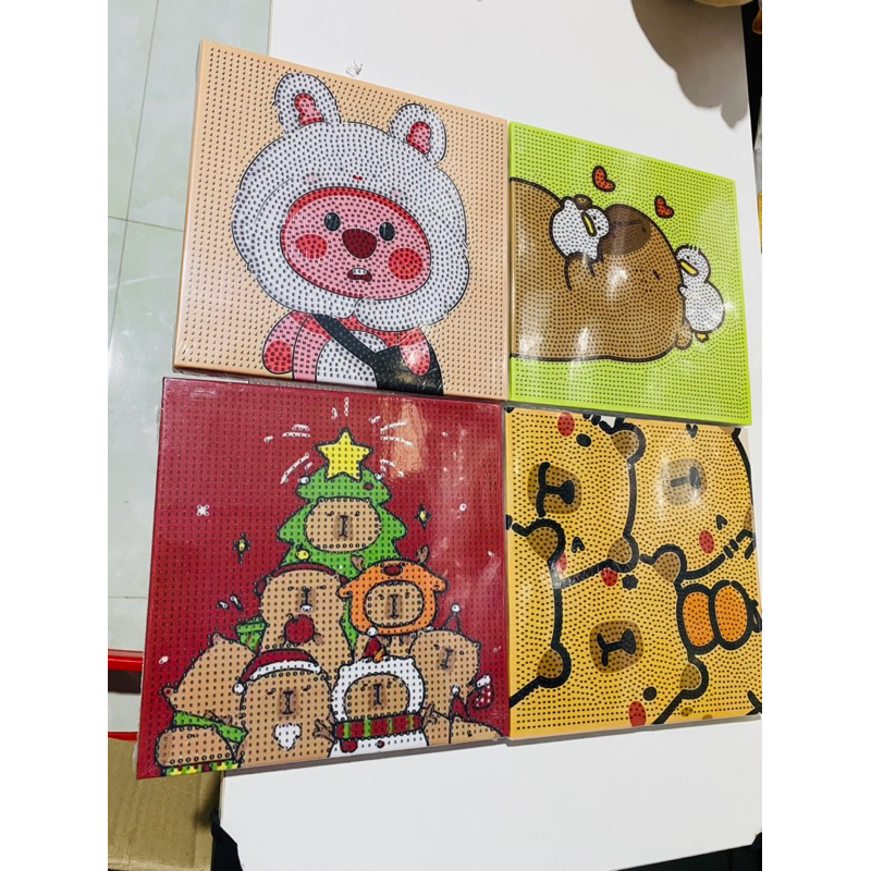 Tranh đính đá hình Labubu- capybara và loppy | Shopee Việt Nam
