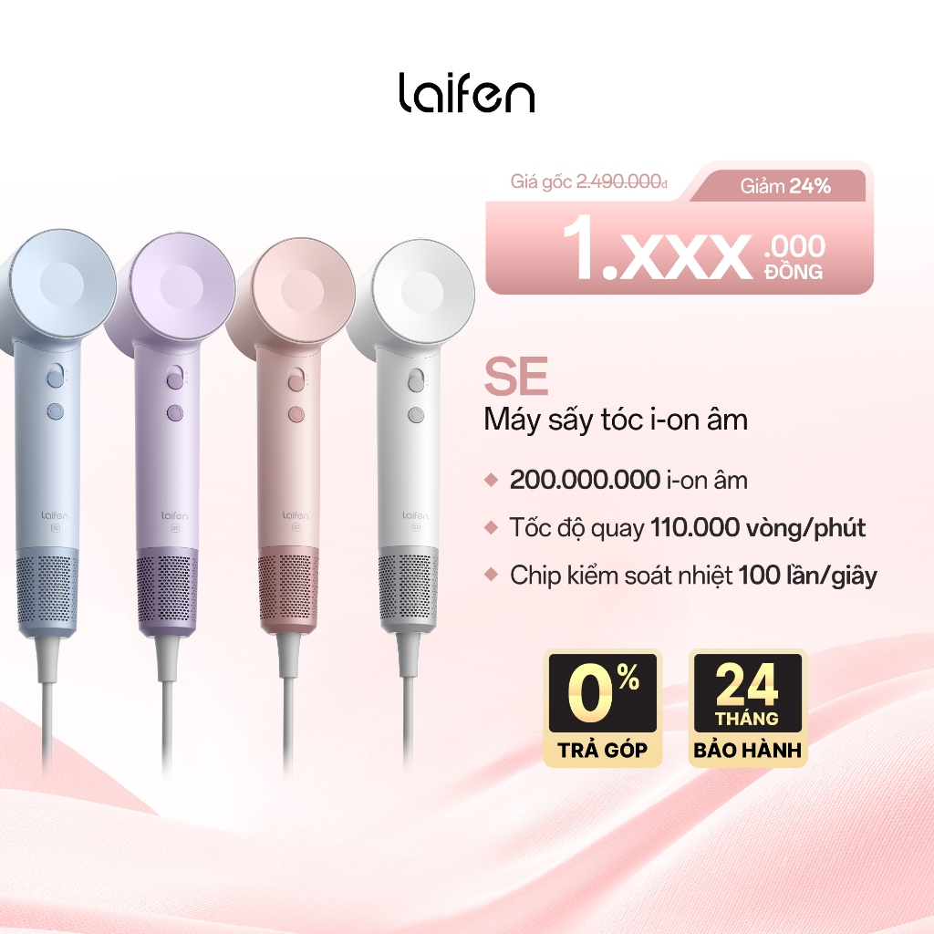 Máy sấy tóc 𝗟𝗮𝗶𝗳𝗲𝗻 𝗦𝗘 ion âm tốc độ cao, sấy nhanh, bảo vệ tóc | Bảo hành 2 năm | Hàng chính ...