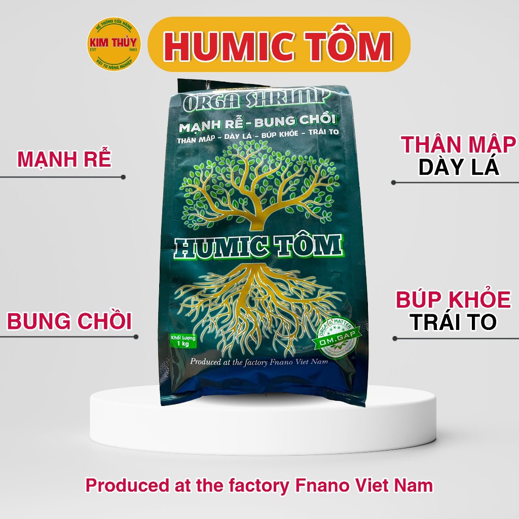Phân bón Humic Ni Tôm - MẠNH RỄ - BUNG CHỔI - THÂN MẬP – DÀY LÁ – BÚP ...