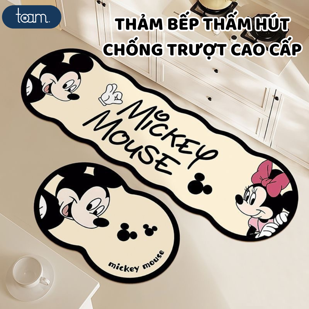 Thảm Nhà Bếp Chống Trượt Chất liệu Tảo Cát Siêu Thấm Hút Hoạt Hình - Mickey, Shin-chan ...