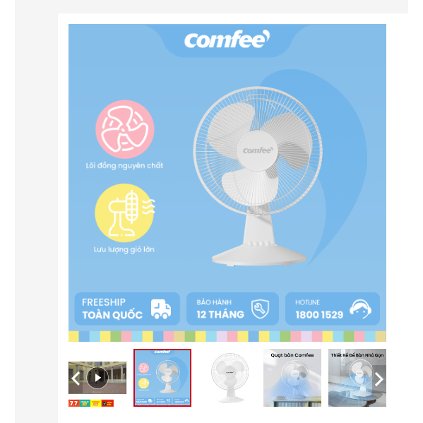 Cách Quạt bàn Comfee CFT-12PWM0A3 | Shopee Việt Nam