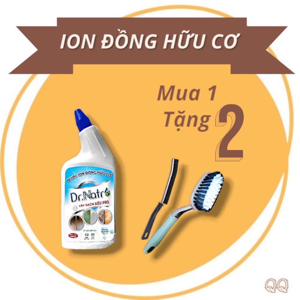 Chai tẩy đa năng nước ion đồng hữu cơ Dr Natro, tẩy cặn canxi rong rêu ...