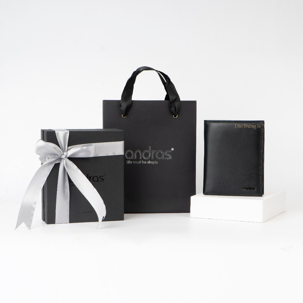 [Có Khắc Tên] Ví nam ba lá gập đôi Tri-fold Two Andras Official Store ...