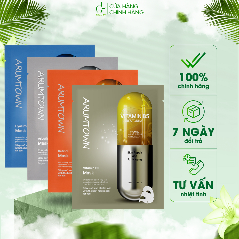 Mặt Nạ Cấp Ẩm, Dưỡng Sáng, Làm Dịu và Đều Màu Da Arumtown Mask 23ml ...