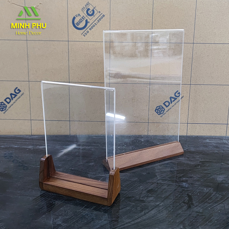 Standee Menu Mica A4, Menu để bàn A5 đế gỗ sang trọng | Shopee Việt Nam