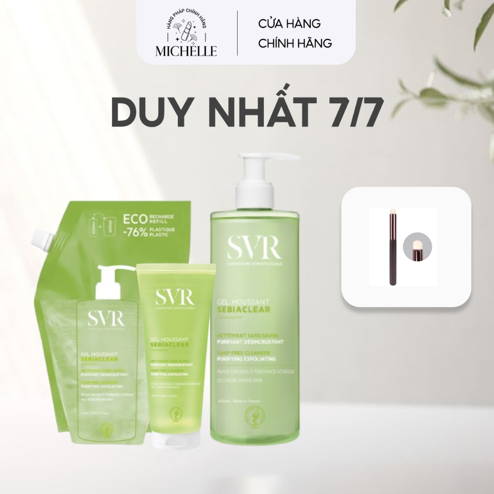 Sữa rửa mặt SVR cho da dầu mụn SVR Sebiaclear Gel Moussant srm loại bỏ ...