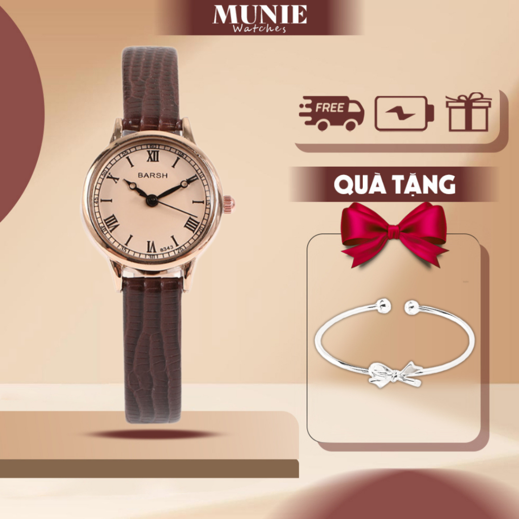Đồng Hồ Nữ Thời Trang Mặt Nhỏ Dây Da Mềm Phong Cách Hàn Quốc Barsh ...