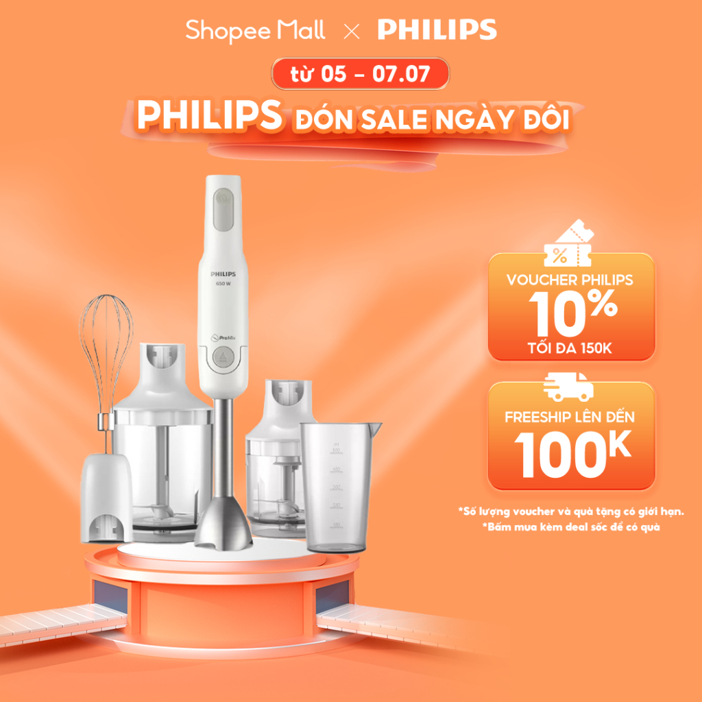 Máy xay cầm tay Promix PHILIPS HR2537 /00 650W full phụ kiện - Hàng ...