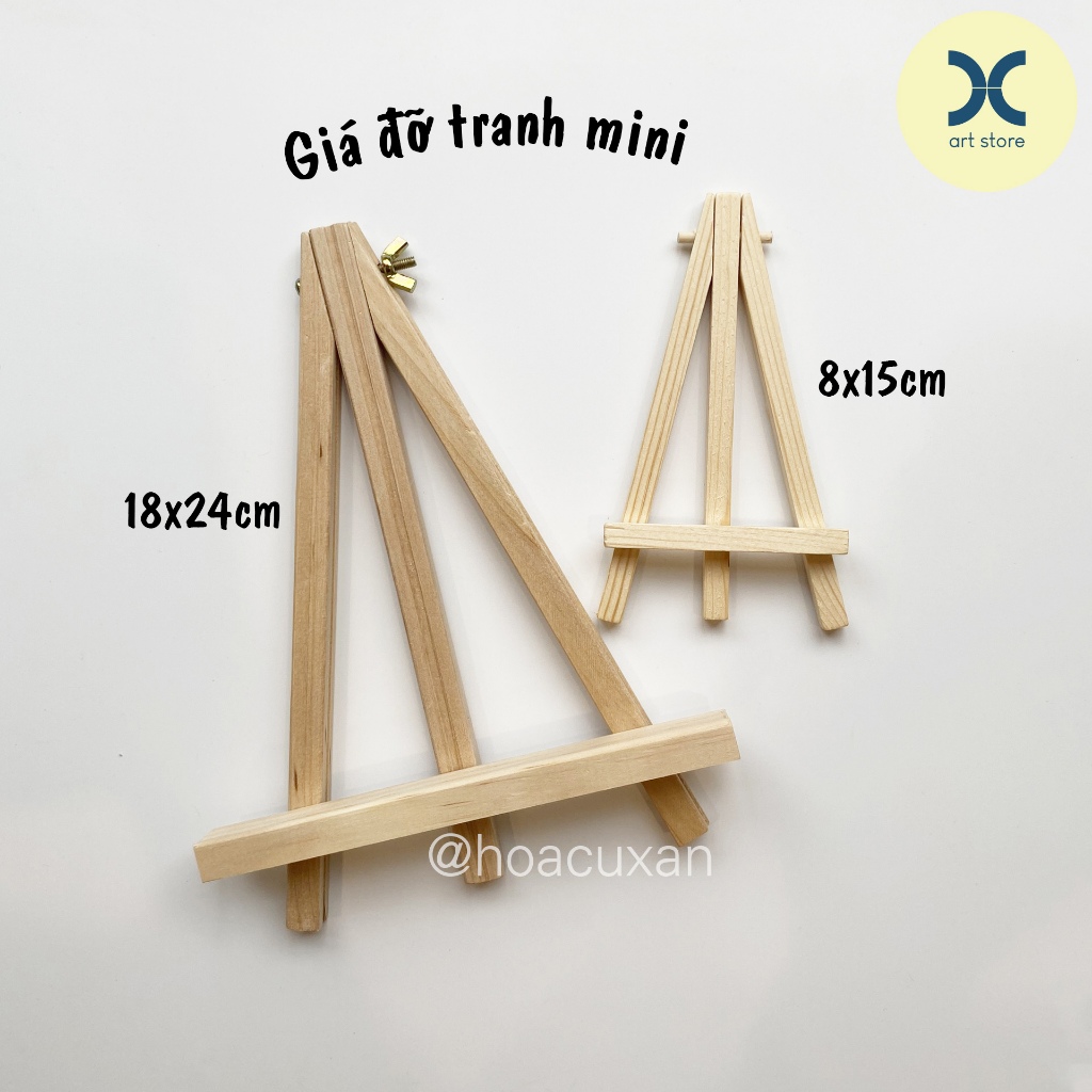 [Họa cụ Xan] Giá gỗ đỡ tranh mini, giá vẽ tranh để bàn, giá để điện ...