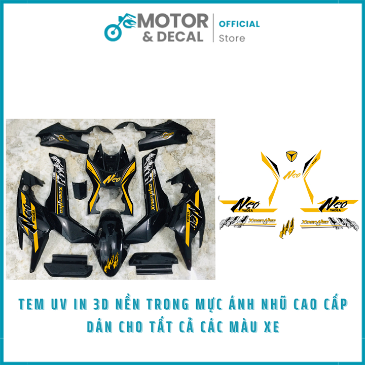 Tem dán xe điện XMEN mẫu Neo yadea - Tem UV in 3D nền trong cao cấp ...