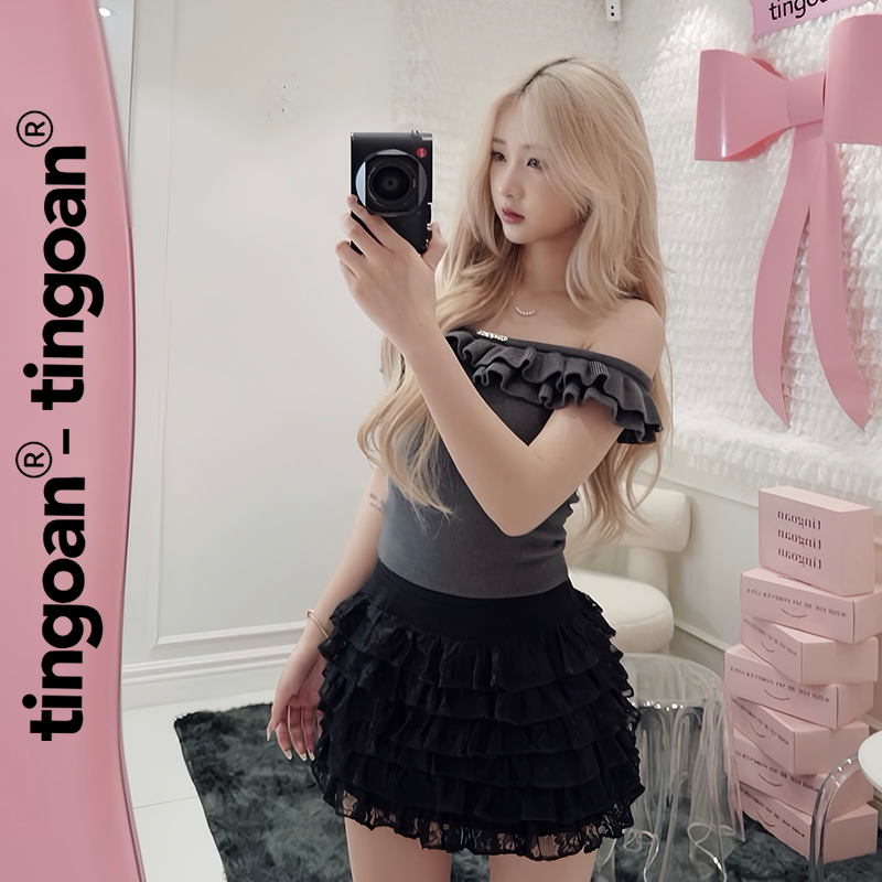 TINGOAN® - Áo len xù xám trễ vai phối hai bèo XING XING TOP/GR | Shopee Việt Nam