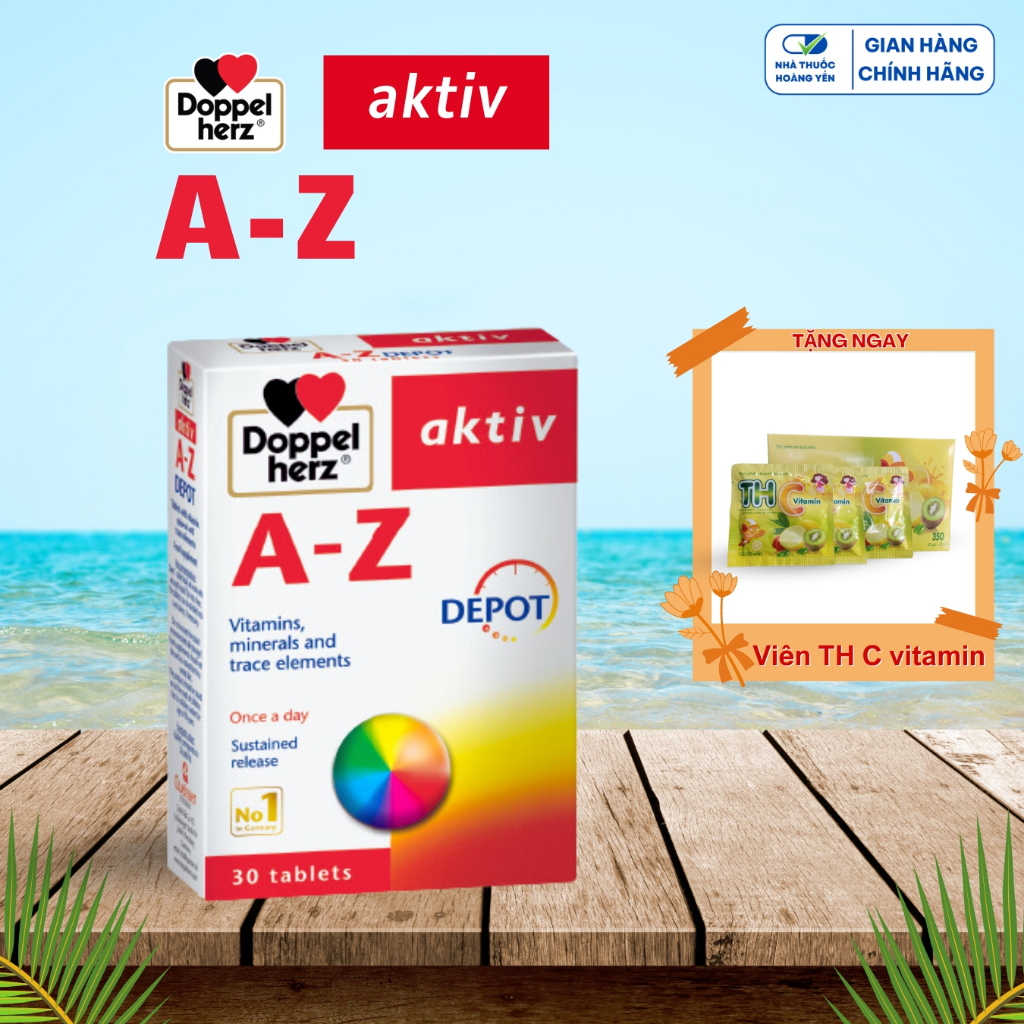 Viên uống vitamin tổng hợ Doppel herz aktiv A - Z DEPOT (Hộp 3 vỉ x 10 ...