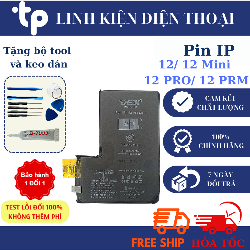 Pin Deji Dung Lượng Cao cho IP 12 /12 MINI / 12 PRO/ 12 PRM /12 PRO MAX ...