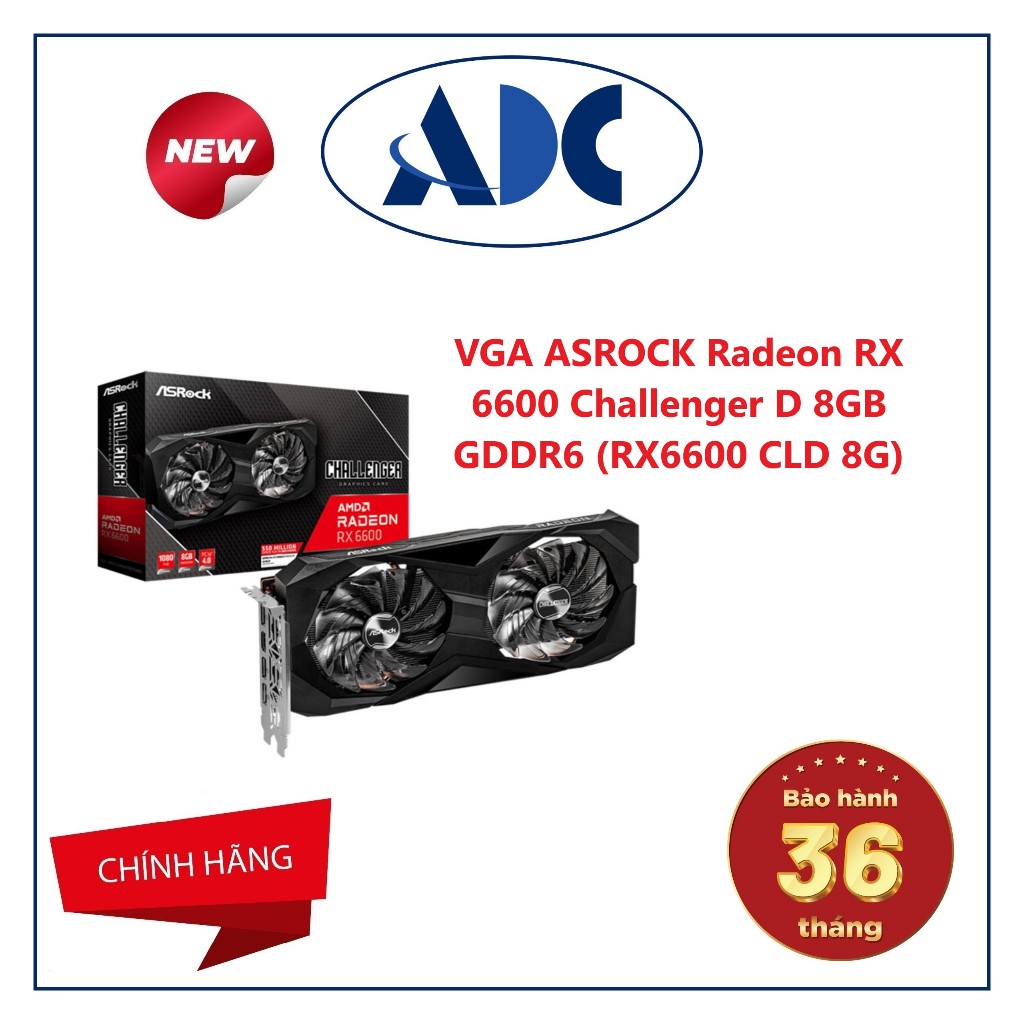 VGA ASROCK Radeon RX 6600 Challenger D 8GB GDDR6 (RX6600 CLD 8G) | Shopee Việt Nam