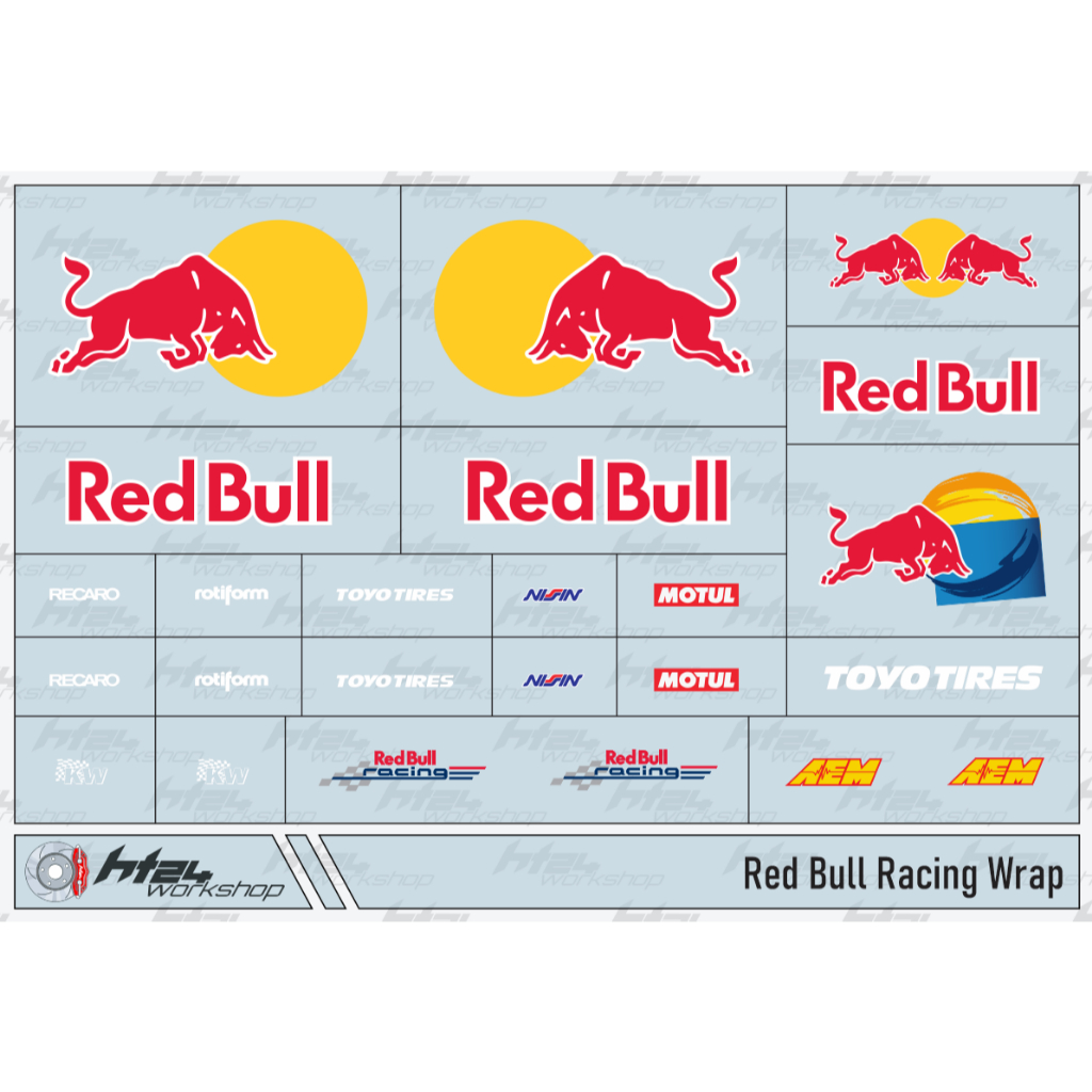 HT24workshop - Decal nước Red Bull Racing Wrap cho xe mô hình 1:64 ...