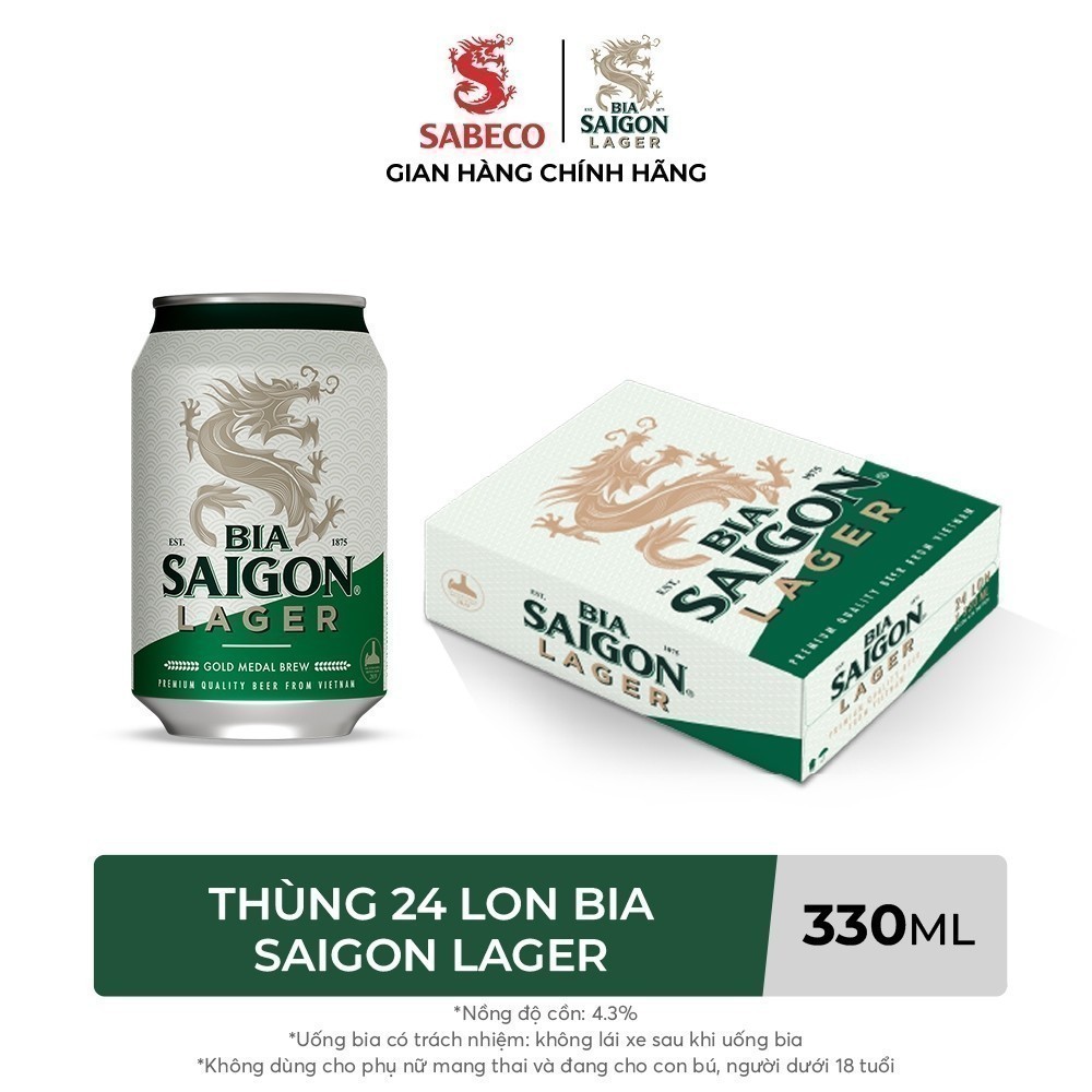 Thùng Bia Saigon Lager 330ml x 24 lon | Shopee Việt Nam