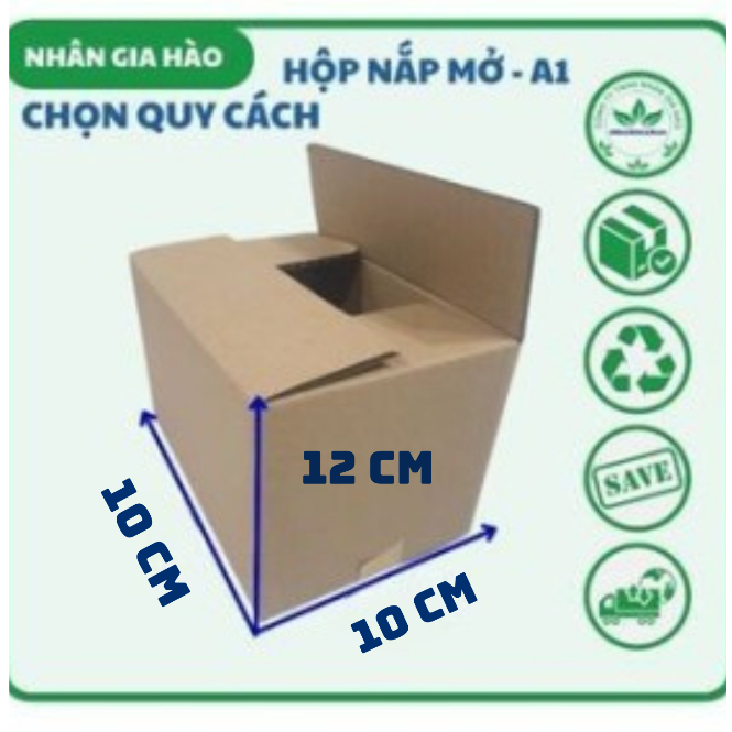 Thùng carton 10x10x12cm, dày giá rẻ, 3 lớp, thùng carton, hộp shipcod ...