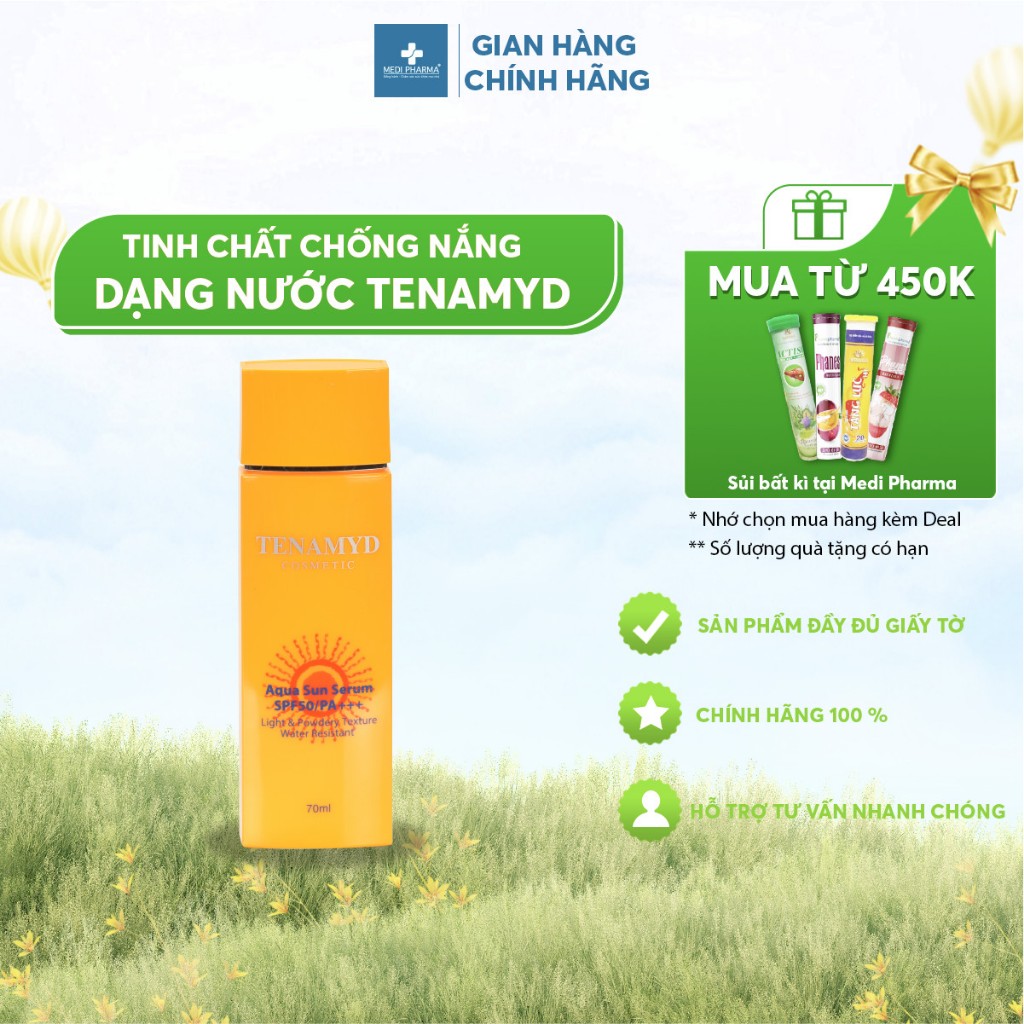 Tinh chất chống nắng dạng nước TENAMYD Aqua Sun Serum SPF50/PA+++ chống ...