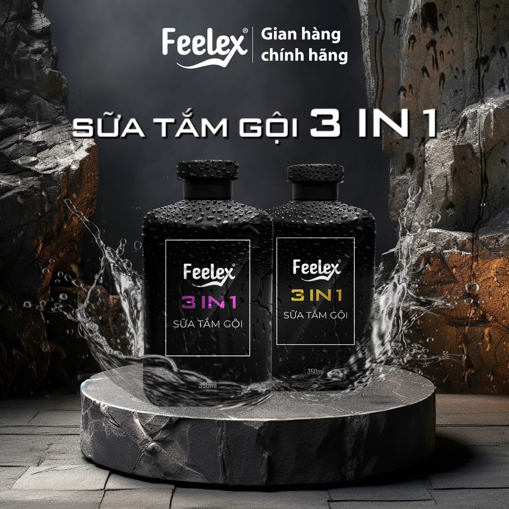 Sữa tắm gội rửa mặt Feelex 3 in 1 hương nước hoa cao cấp thanh lịch ...