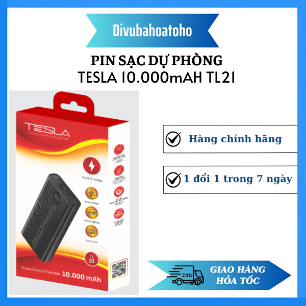 PIN SẠC DỰ PHÒNG 10.000 mAh Tesla TL21 - DUNG LƯỢNG: 10.000MAH/37WH ...