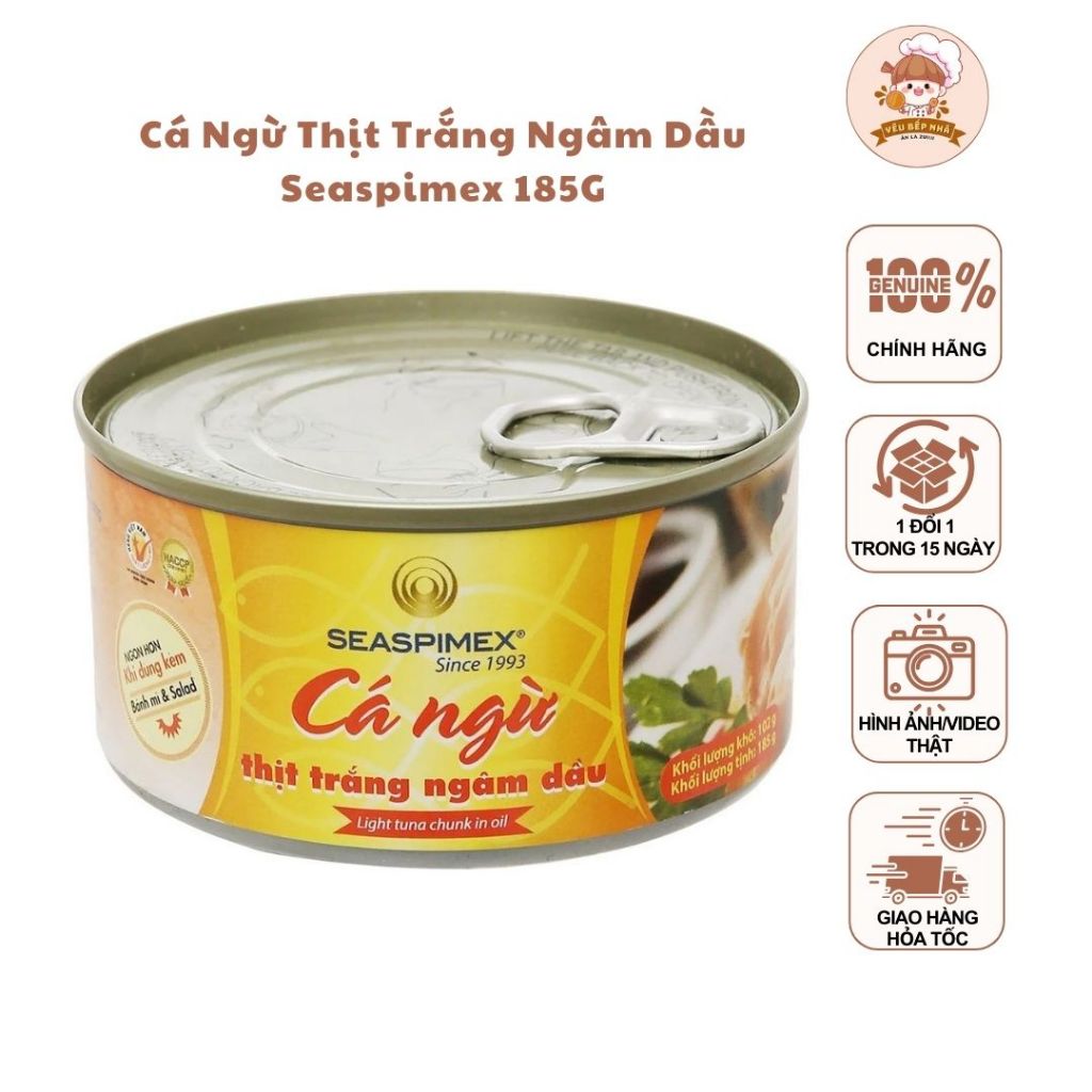 Cá ngừ thịt trắng ngâm dầu Seaspimex 185gram | Shopee Việt Nam